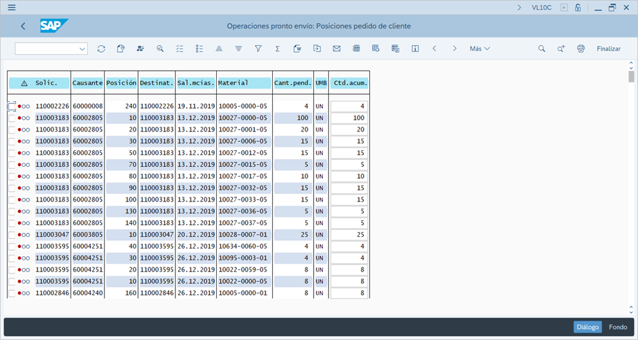 Artículo: Crear entregas en masivo - VL10A, VL10B, VL10C, VL10D, VL10G ...