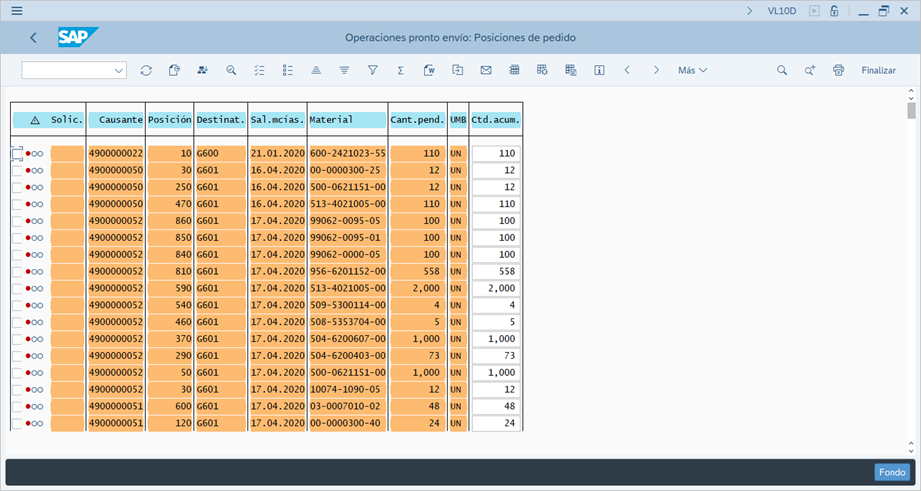 Artículo: Crear entregas en masivo - VL10A, VL10B, VL10C, VL10D, VL10G ...