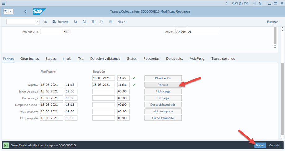 Artículo: Gestión de documento de transporte - VT02N