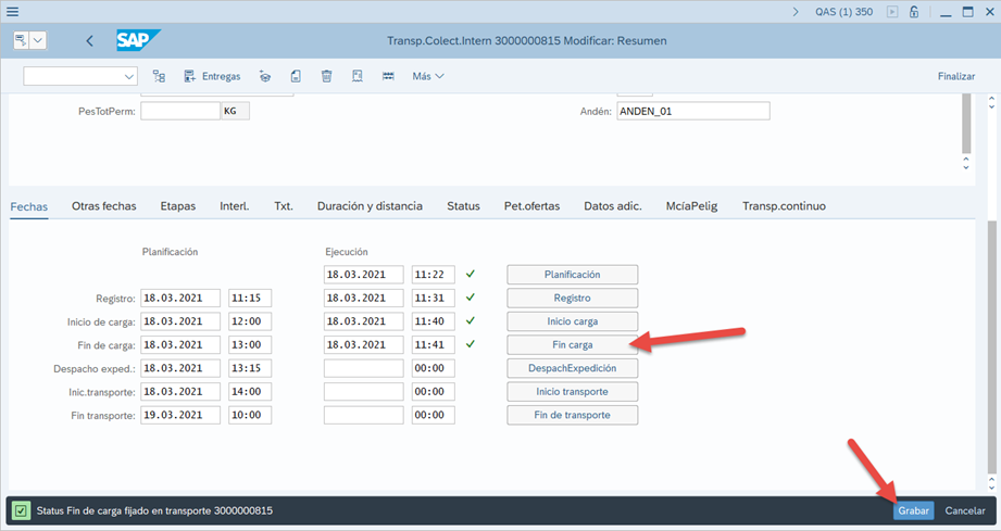 Artículo: Gestión de documento de transporte - VT02N