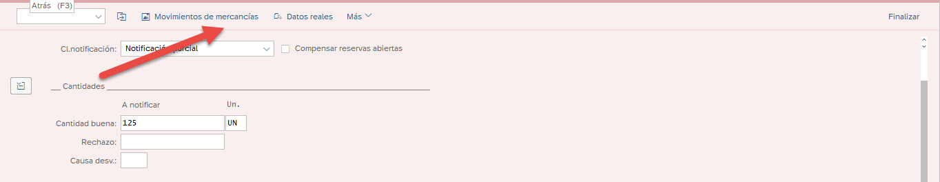Artículo: Notificar orden y dar salida a componentes - COR6N